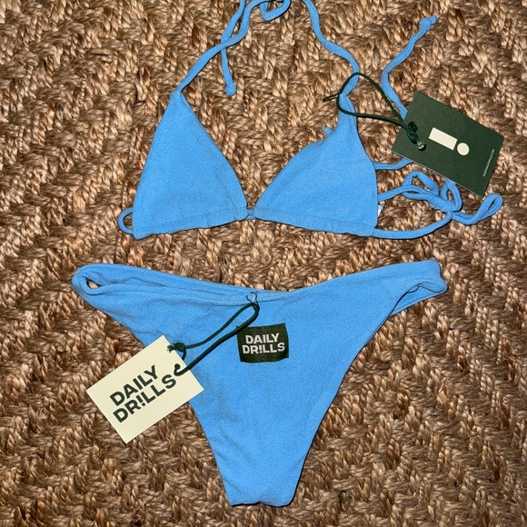 Daily Drills | Swim | Daily Drills Terry Malibu Blue Bikini Set Xs Nwt ...